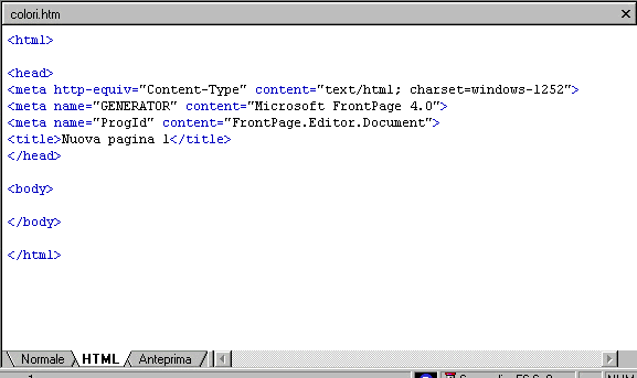 Una prima pagina in html